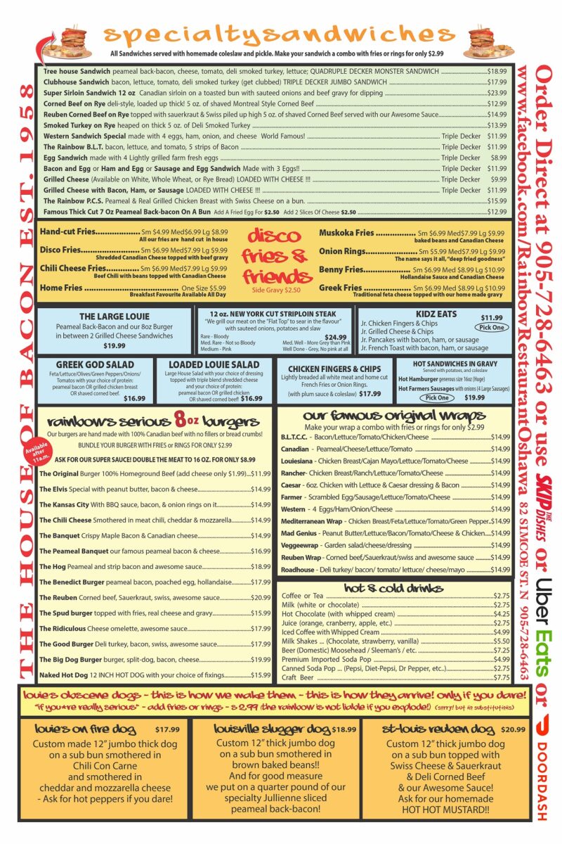 rainbow restaurant menu - A Comprehensive Breakdown of Fayetteville's ...