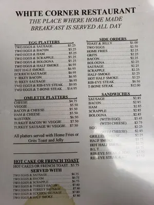 white corner restaurant menu: A Deep Dive into Capitol Heights' Classic ...